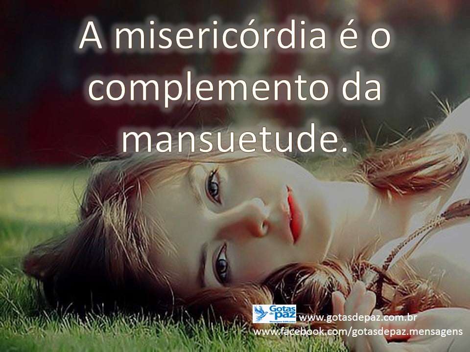A misericórdia é o complemento da mansuetude. - Gotas de PazGotas de Paz