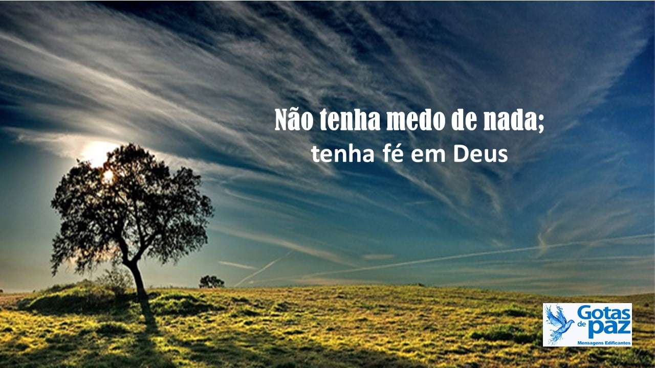 Não tenha medo de nada; tenha fé em Deus - Gotas de PazGotas de Paz