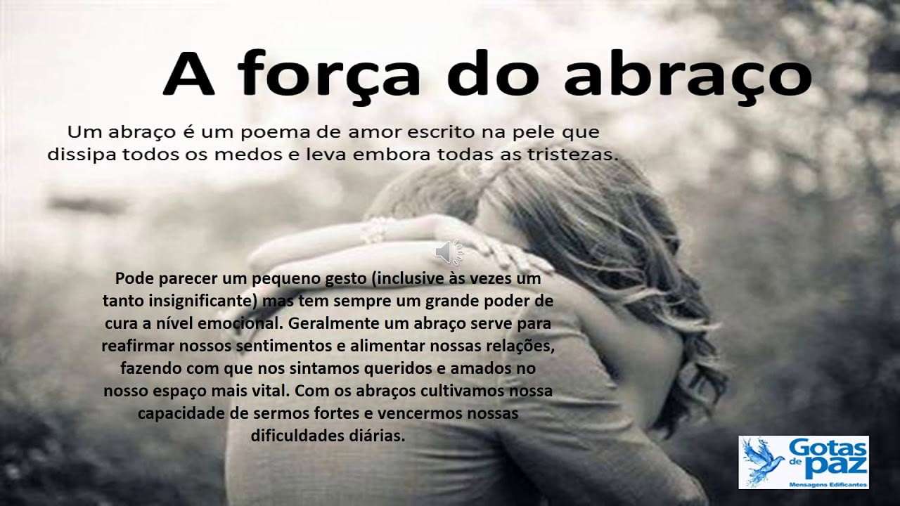 A força do abraço - Gotas de PazGotas de Paz
